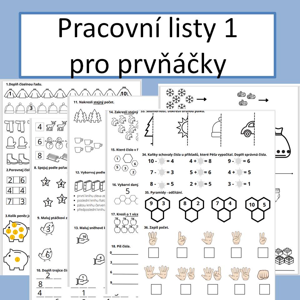 Pracovní listy 1 pro prvňáčky - Matematika | UčiteléUčitelům.cz